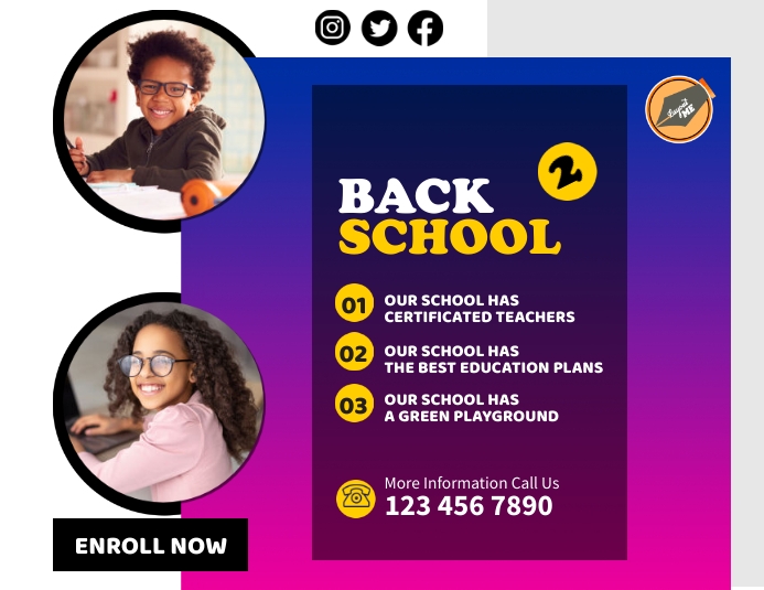 Copy of Back To School Enrollment Ads | PosterMyWall