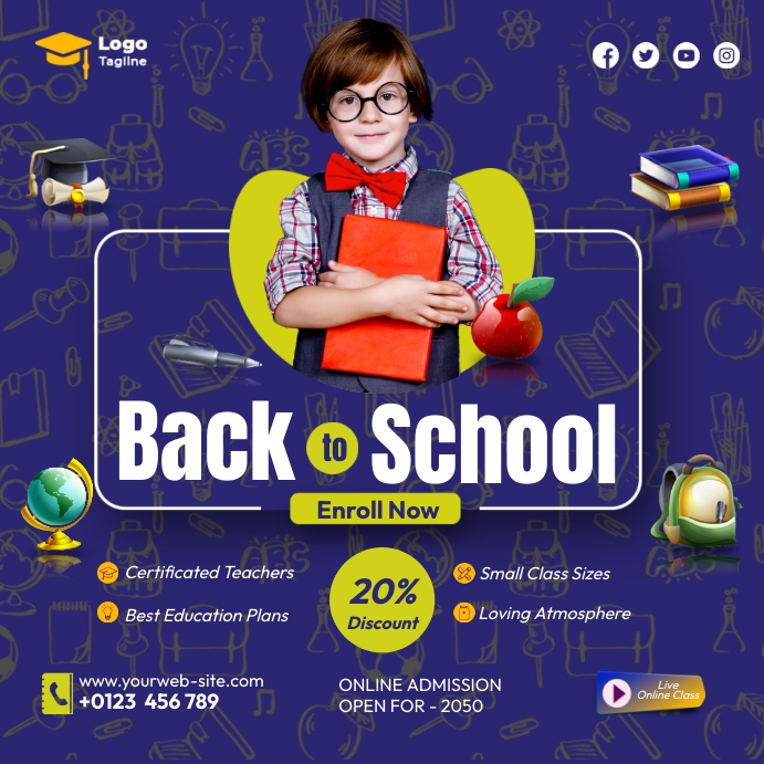 Back To School Enrollment Ads Template | PosterMyWall