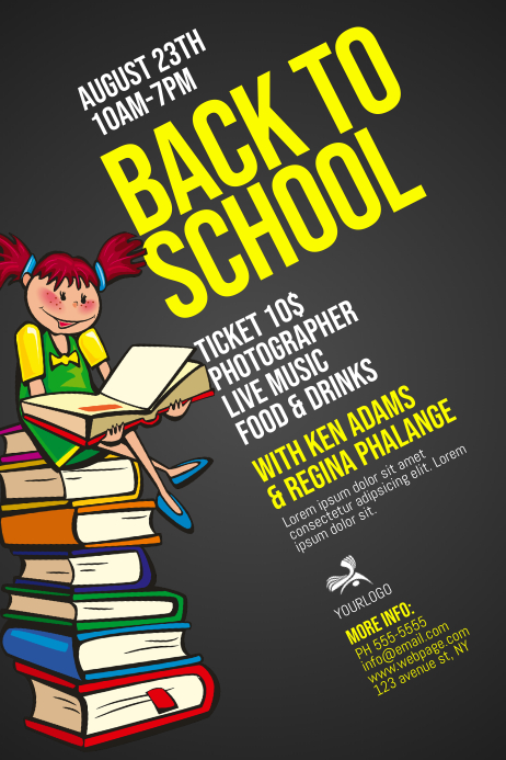 Back to school event party flyer template | PosterMyWall