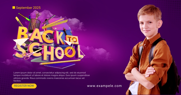 Back To School Facebook Banner Template | PosterMyWall