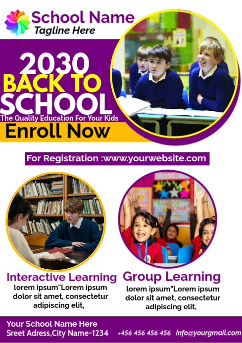 De Modelo De Panfleto De Volta às Aulas (1) | PosterMyWall