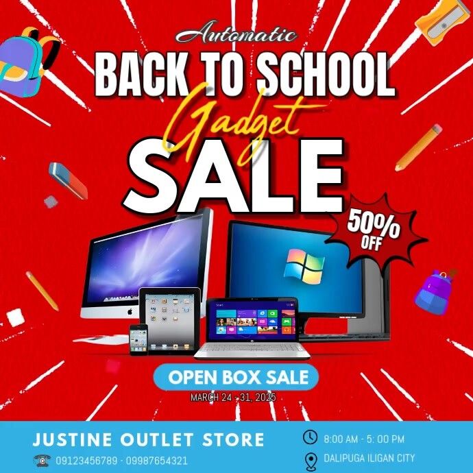 Back To School Gadget Sale Template | PosterMyWall