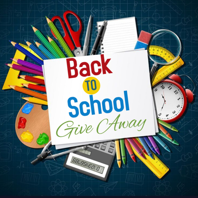 Plantilla de back to school give away | PosterMyWall