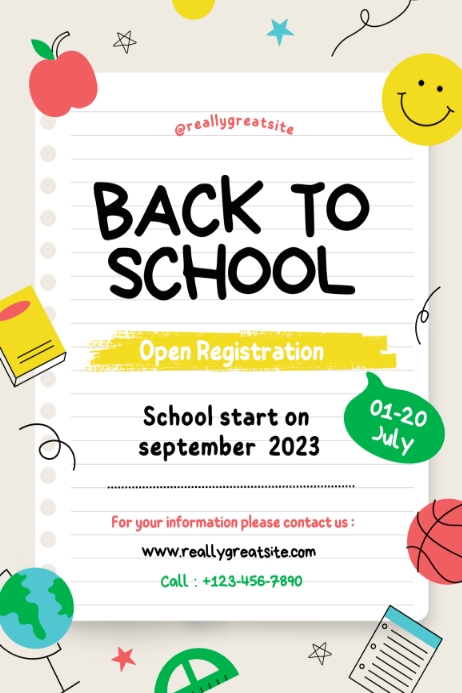 Back to school illustration Template | PosterMyWall