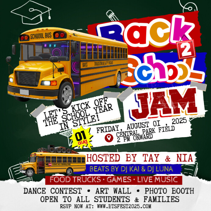 BACK TO SCHOOL JAM FEST Template | PosterMyWall