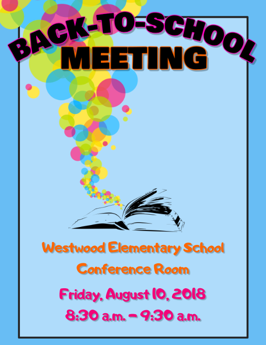 Back To School Meeting Template | PosterMyWall