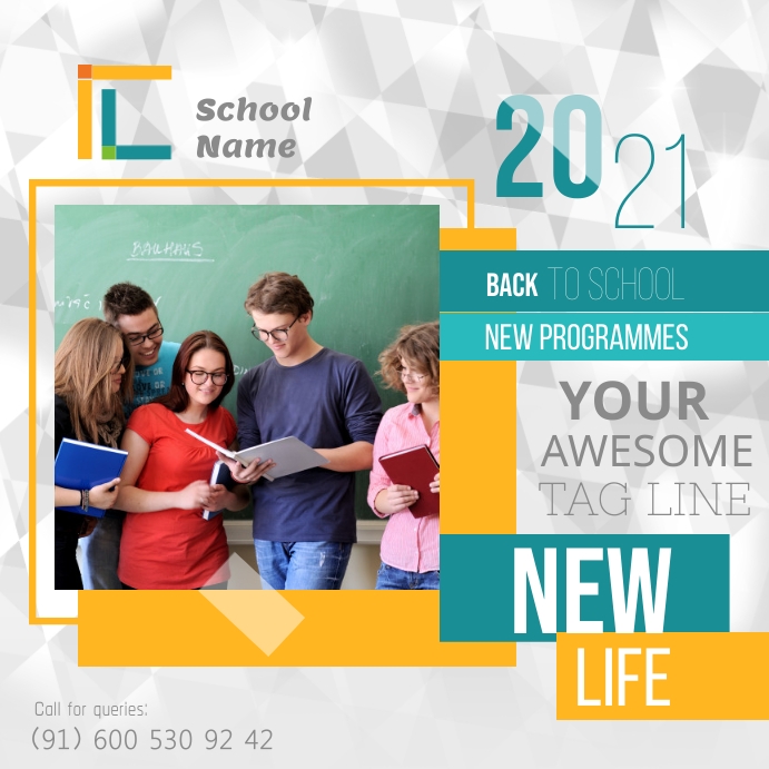 Back to school new life modern advert Template | PosterMyWall