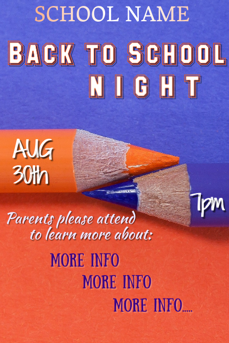 Back to School Night Poster Template | PosterMyWall