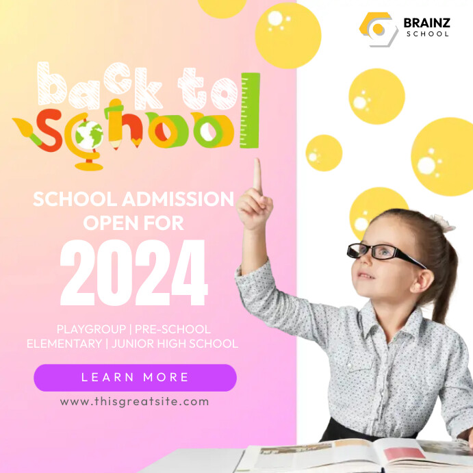 Back to school open admission 2024 Template | PosterMyWall
