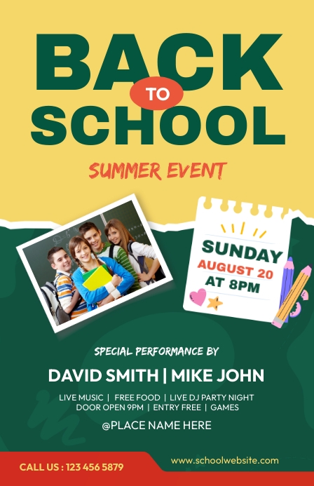 Back to School Party, School Summer Event Template | PosterMyWall