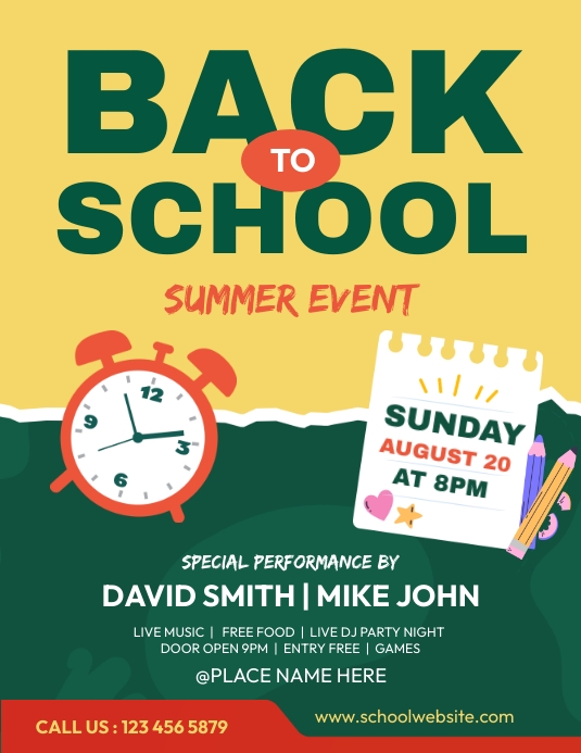 Copy of Back to School Party, School Summer Event | PosterMyWall