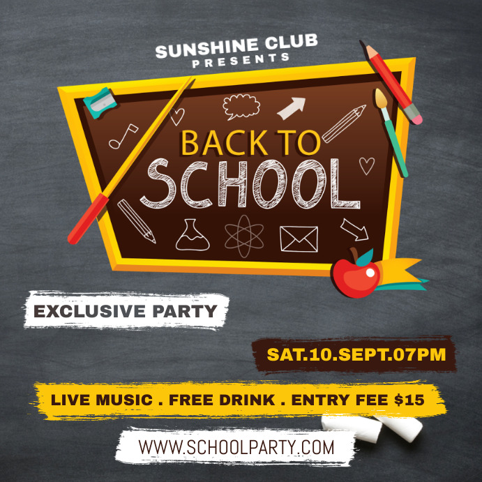 Plantilla de Back To School PARTY | PosterMyWall