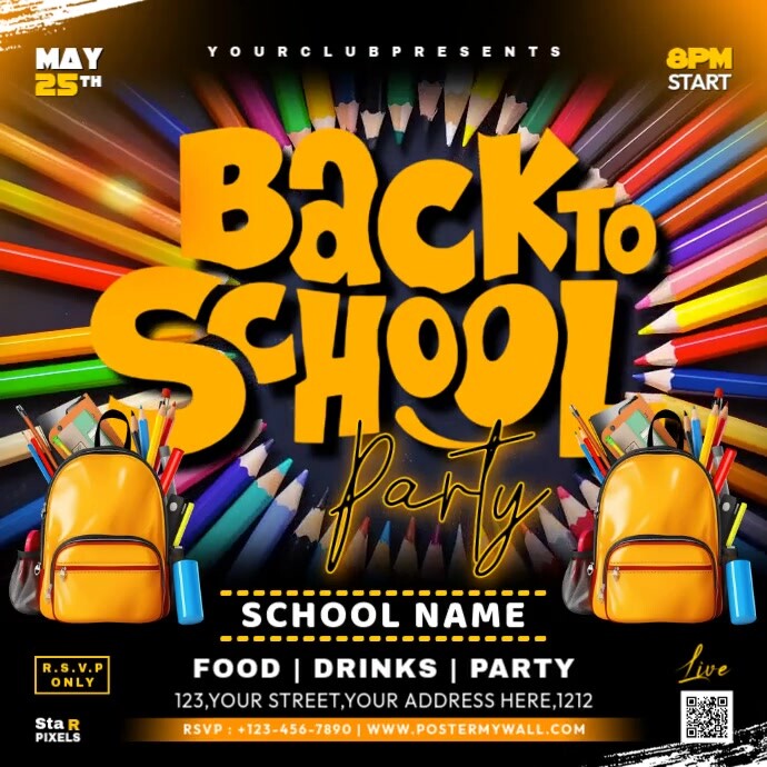 Back to School Party Template | PosterMyWall