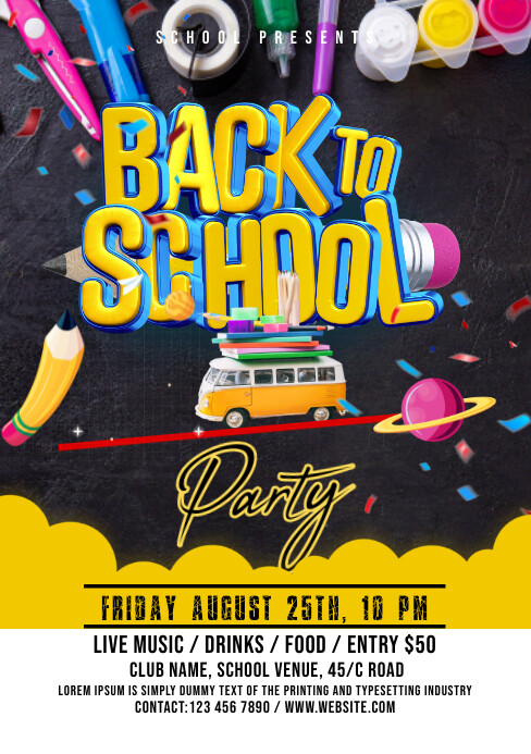 Back to School Party Template | PosterMyWall