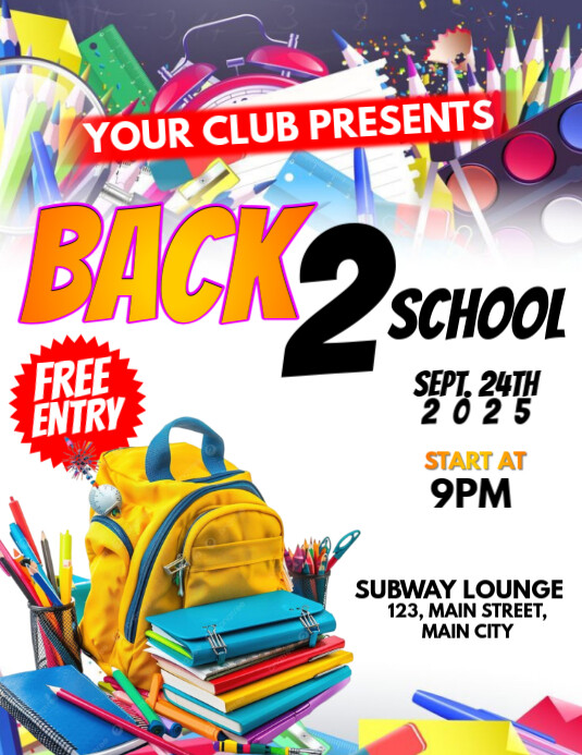 back to school party Template | PosterMyWall