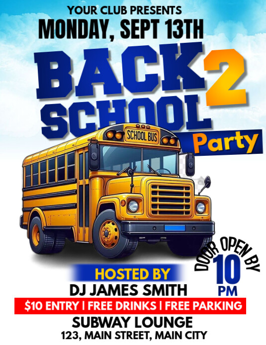 Copy of back to school party | PosterMyWall
