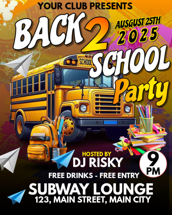 back to school party Template | PosterMyWall