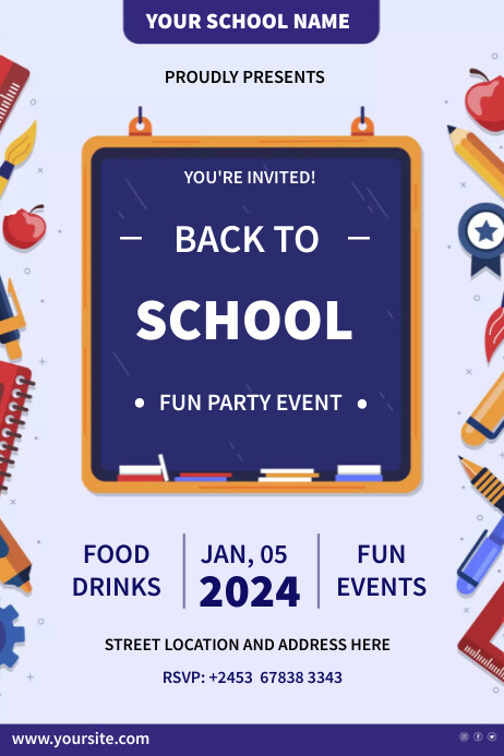 Back To School Party Template | PosterMyWall
