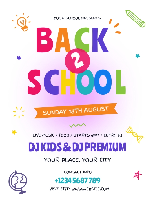 Back to school party flyer Template | PosterMyWall