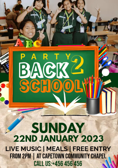 back to school party flyer template | PosterMyWall