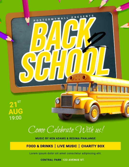 Back to School Party flyer template | PosterMyWall