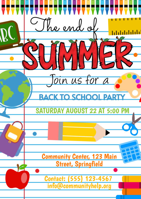 Plantilla de Back to school party Invitation | PosterMyWall