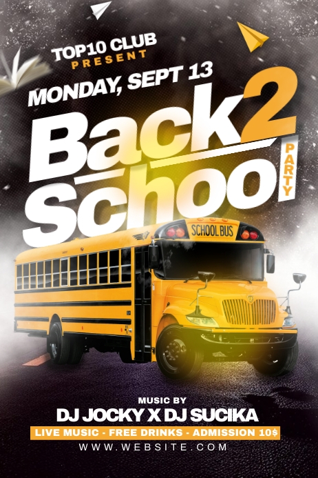 Back To School Party poster Template | PosterMyWall