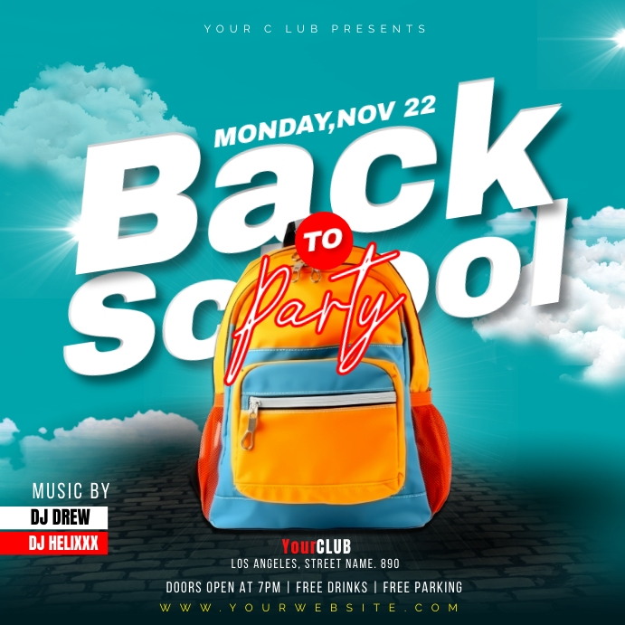 Back to school party Template | PosterMyWall