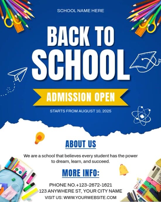 Copy of back to school poster admission open | PosterMyWall