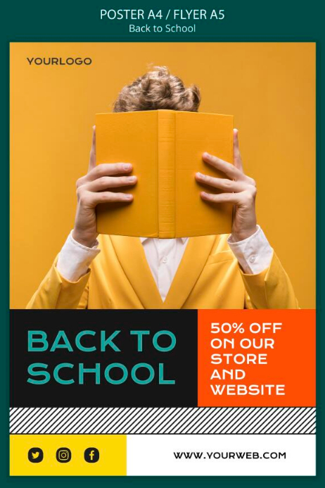 Back to school poster design template | PosterMyWall