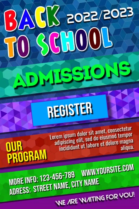 Back to School Poster Flyer Ad 2022/2023 Template | PosterMyWall