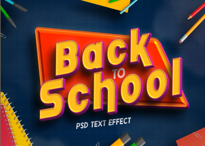 Back to school PSD effect Template | PosterMyWall
