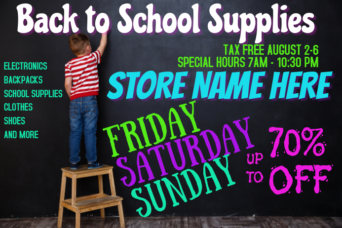 Back to School Retail Advertisement Template | PosterMyWall