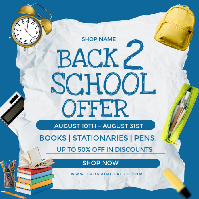 Back To School Sale Instagram Post Template | PosterMyWall