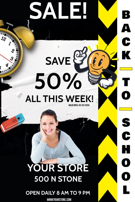 BACK TO SCHOOL SALE POSTER Template | PosterMyWall