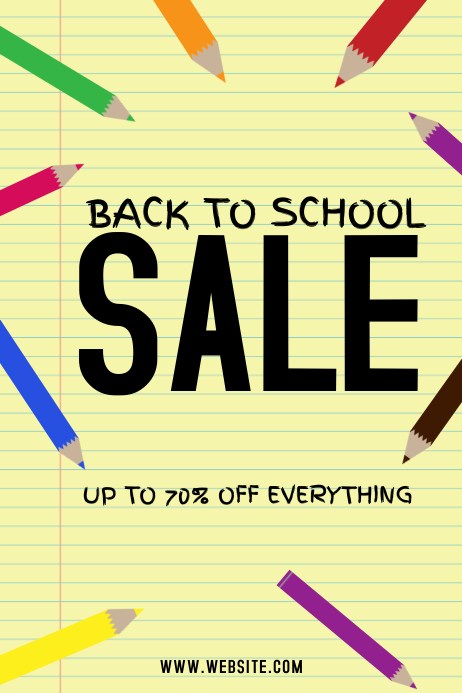 Copy of back to school sale retail promotion poster template notepad ...