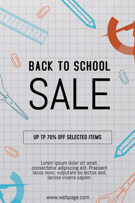 Copy of back to school sale retail promotion poster template notepad ...
