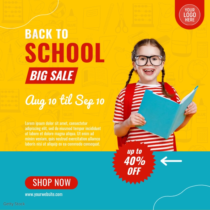 Copy of Back to School Sale Social Media | PosterMyWall