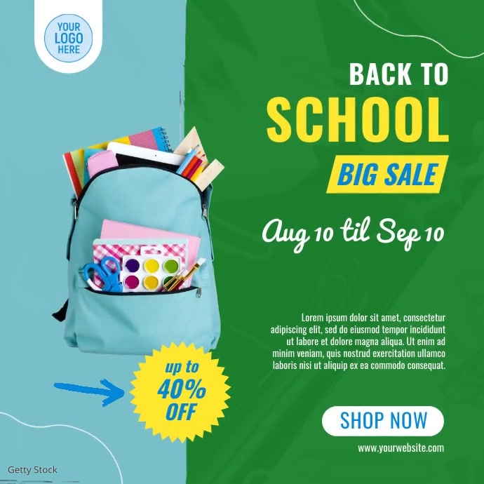 Back to School Sale Video Ad Template | PosterMyWall