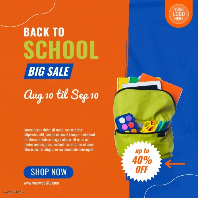 Back to School Sale Video Ad Template | PosterMyWall