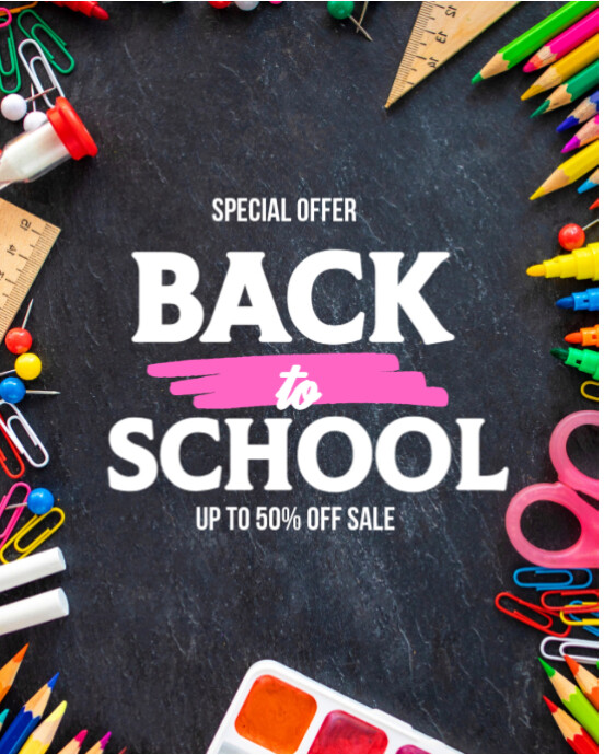 Back to School School Promo School Sale Template | PosterMyWall