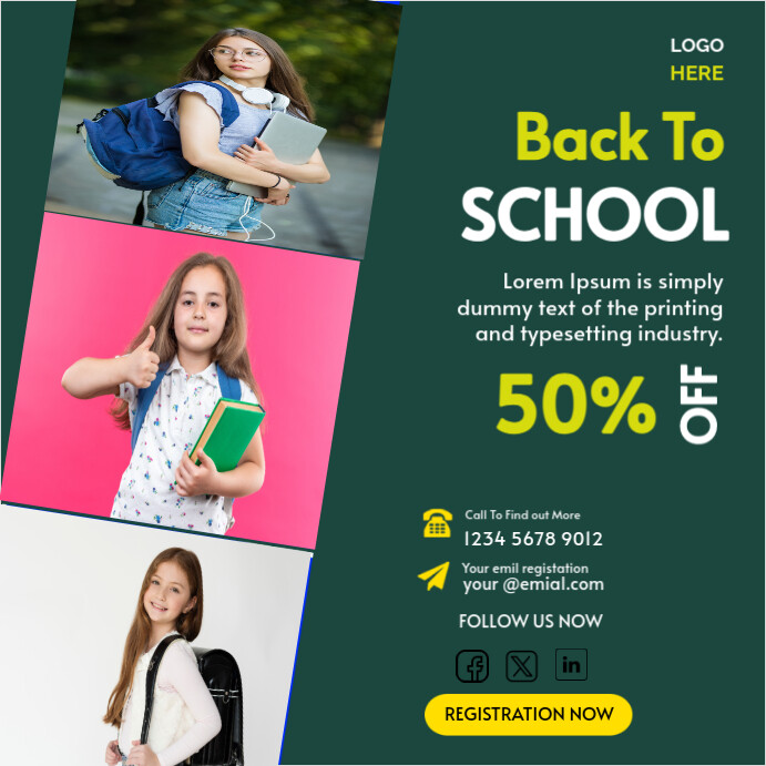 Back to school social media template | PosterMyWall