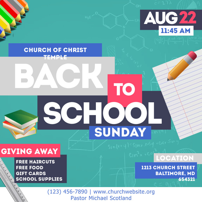 Copy of Back to School Sunday | PosterMyWall