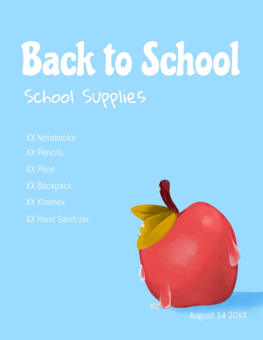 Back to School Supplies Template | PosterMyWall