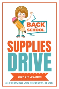 School Supplies drive Poster Template | PosterMyWall