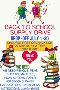 school supply drive Template | PosterMyWall