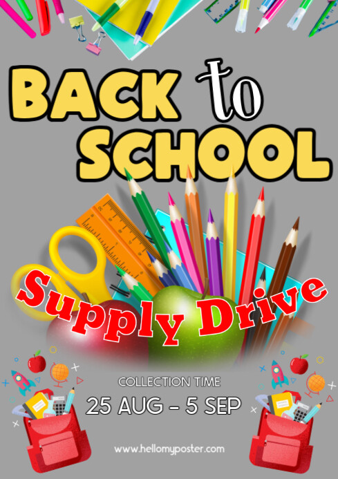 Back to School Supply Drive Template | PosterMyWall