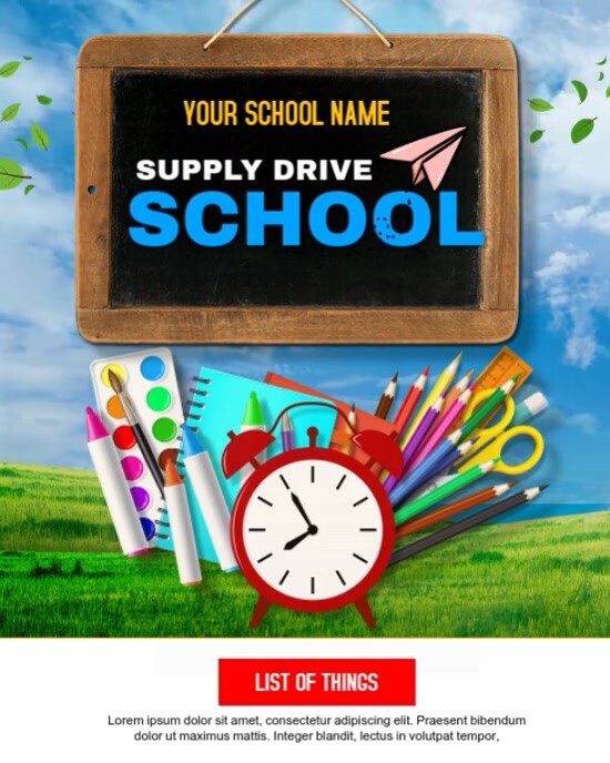 Back to school Supply Drive Template | PosterMyWall