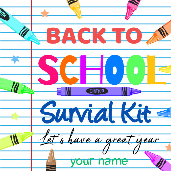 Back to School Survival Kit Gift Tag Template | PosterMyWall