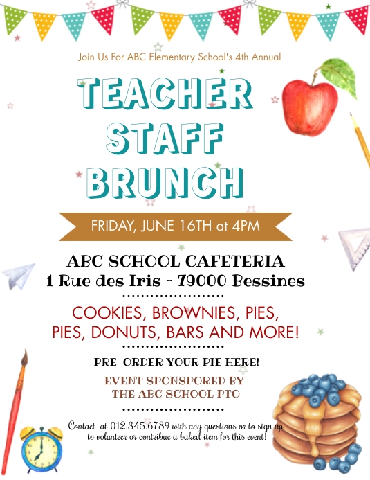 Copy of Back to School Teacher Staff Brunch Flyer | PosterMyWall